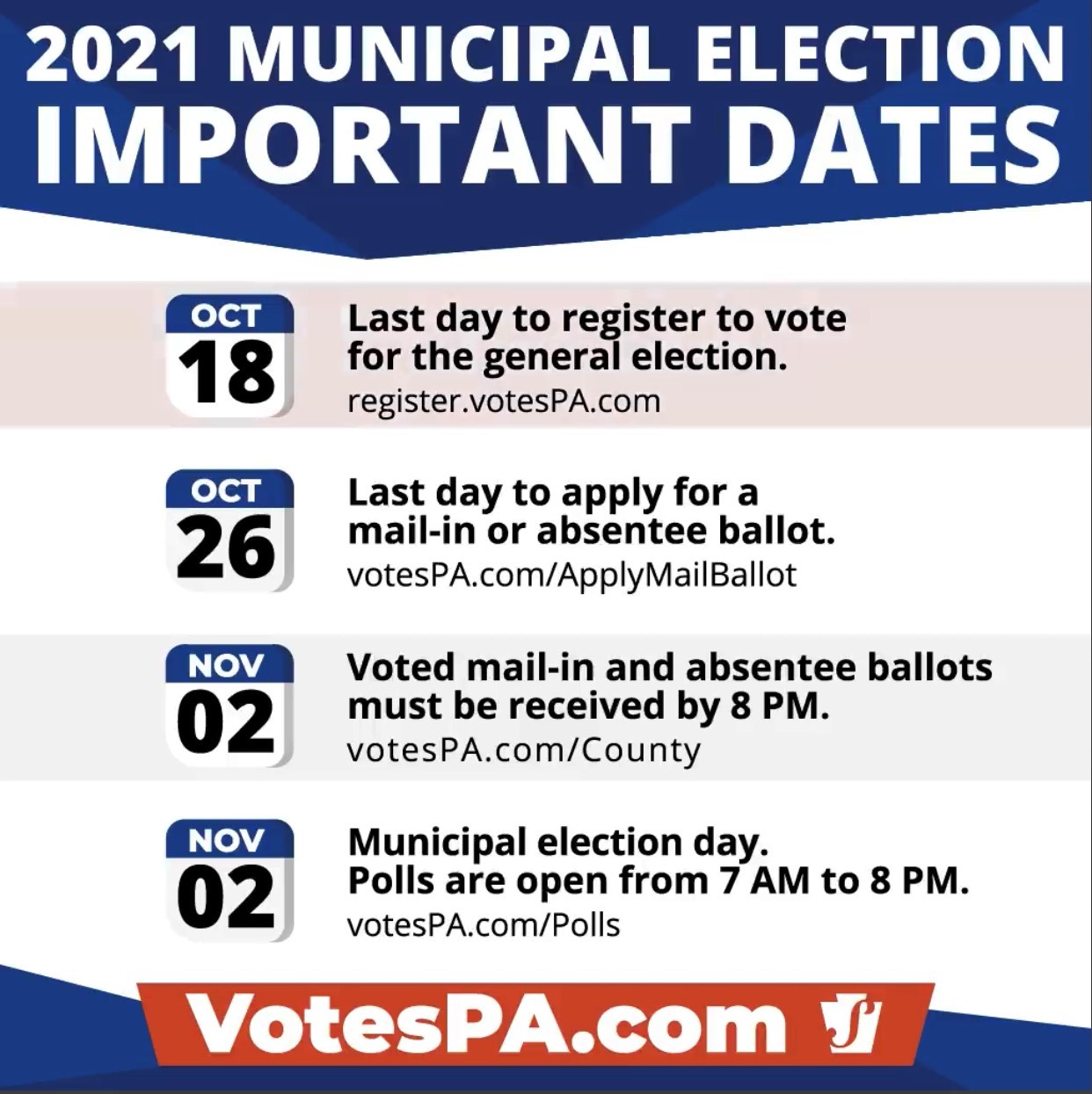 Important Election Dates - Senator Argall